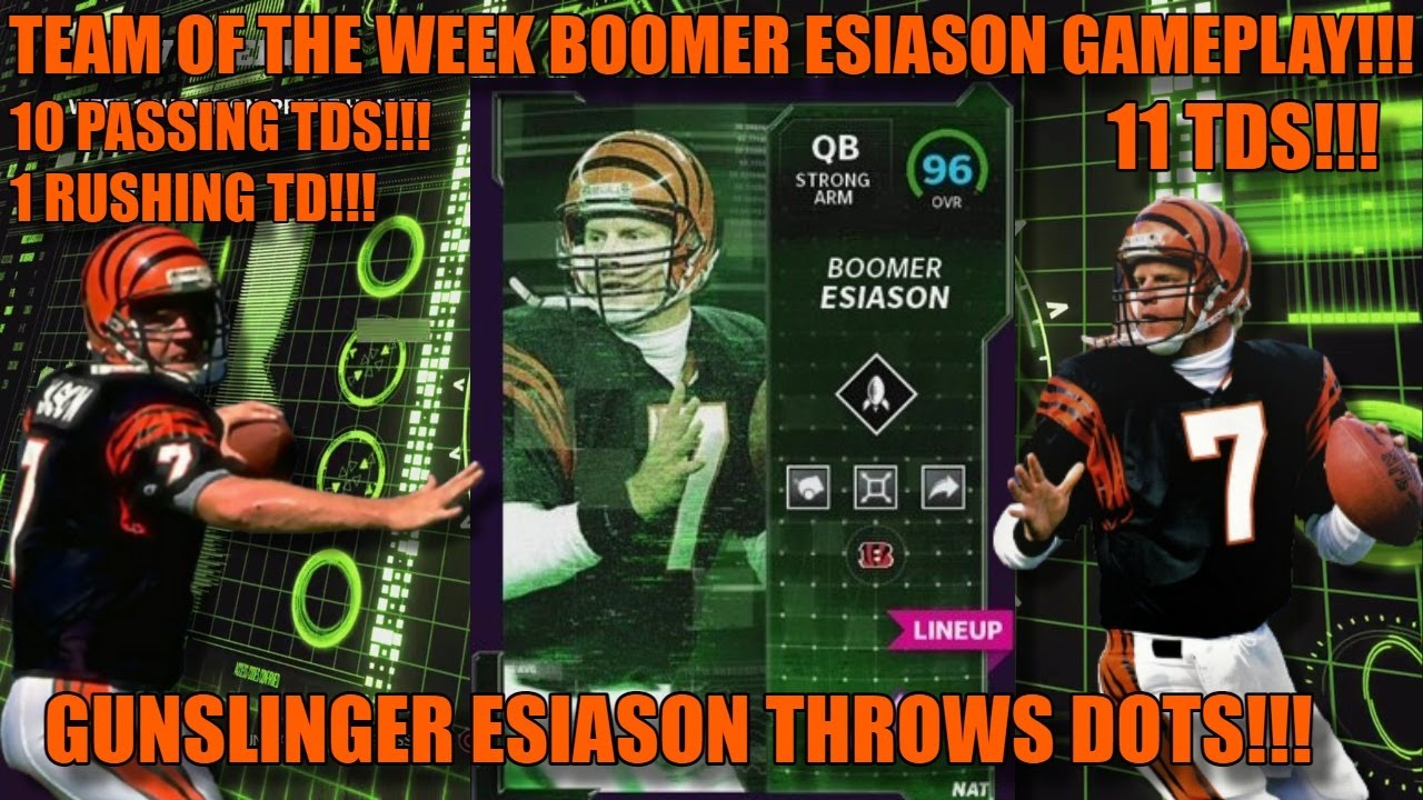 TEAM OF THE WEEK BOOMER ESIASON GAMEPLAY!!! (11 TDS: 10 PASSING TDS & 1 ...