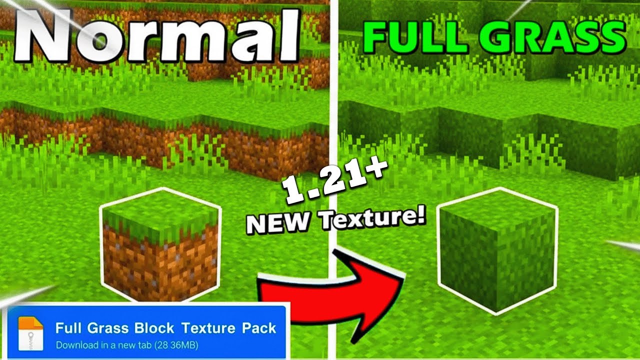 Full Grass Block Texture Pack | No Dirt Blocks in Minecraft PE/Bedrock ...