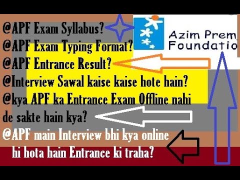 Azim Premji Foundation/Entrance Syllabus/Online Setting for Exam/Typing ...