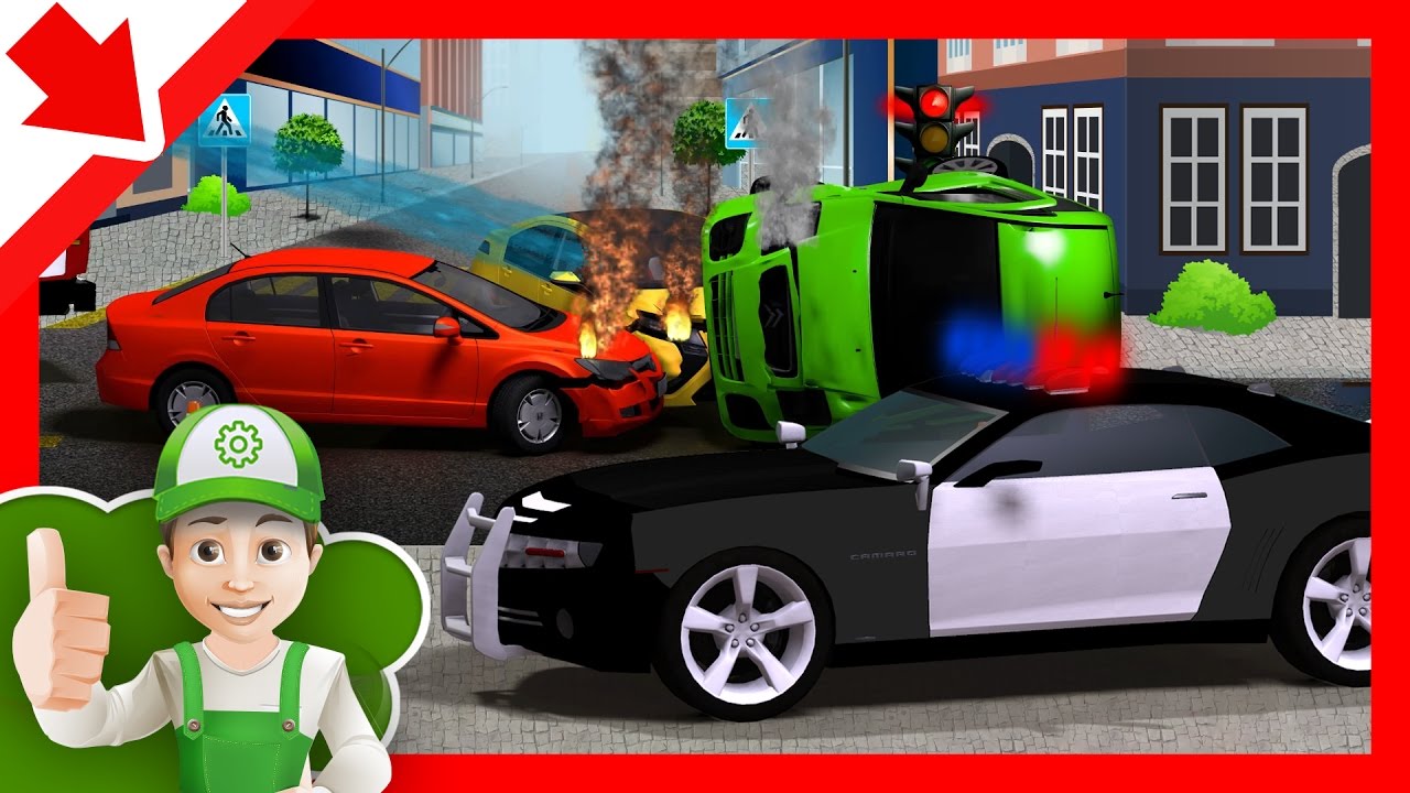 Police chase cartoon Blaze and the Monster Machines and Handy Andy ...