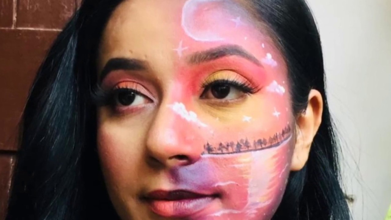 Moon and star on the Face Makeup - YouTube