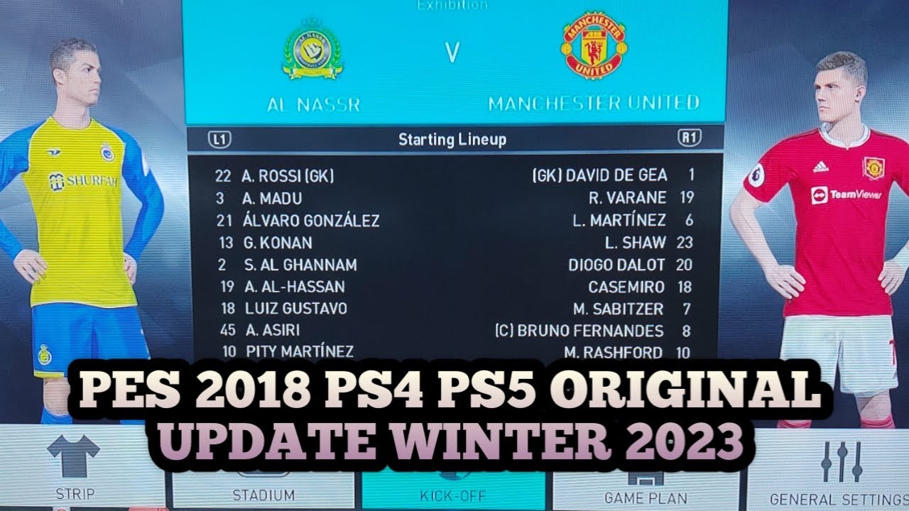 TUTORIAL UPDATE PATCH OPTION FILE PES 2018 PS4 PS5 UPDATE WINTER 2023 ...