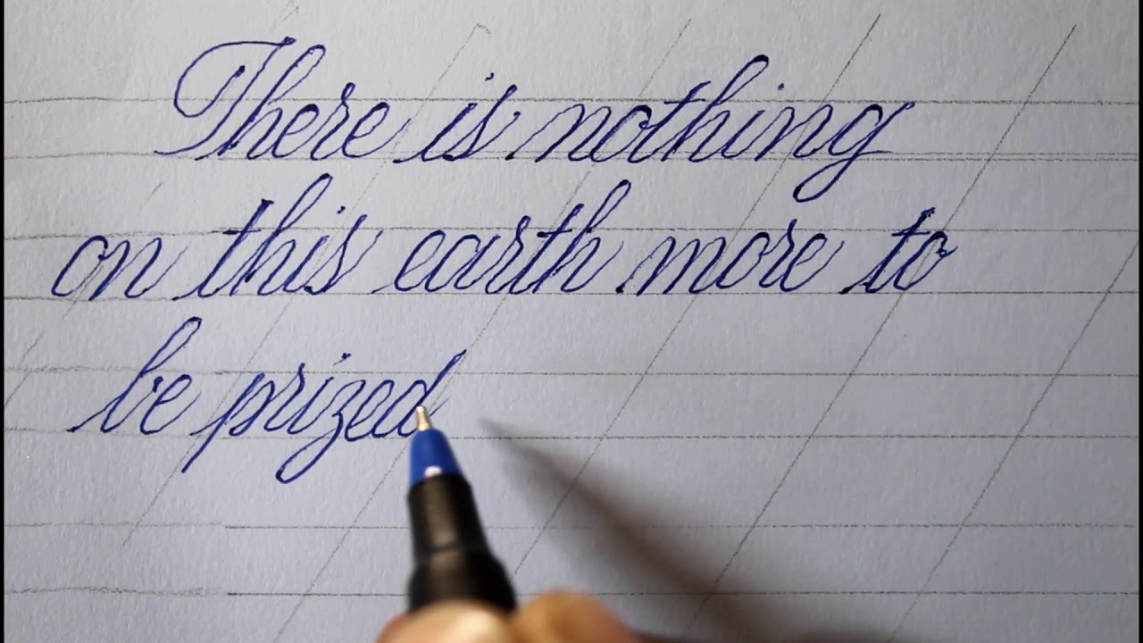 How to write cursive handwriting with ball pen || Modern Calligraphy ...
