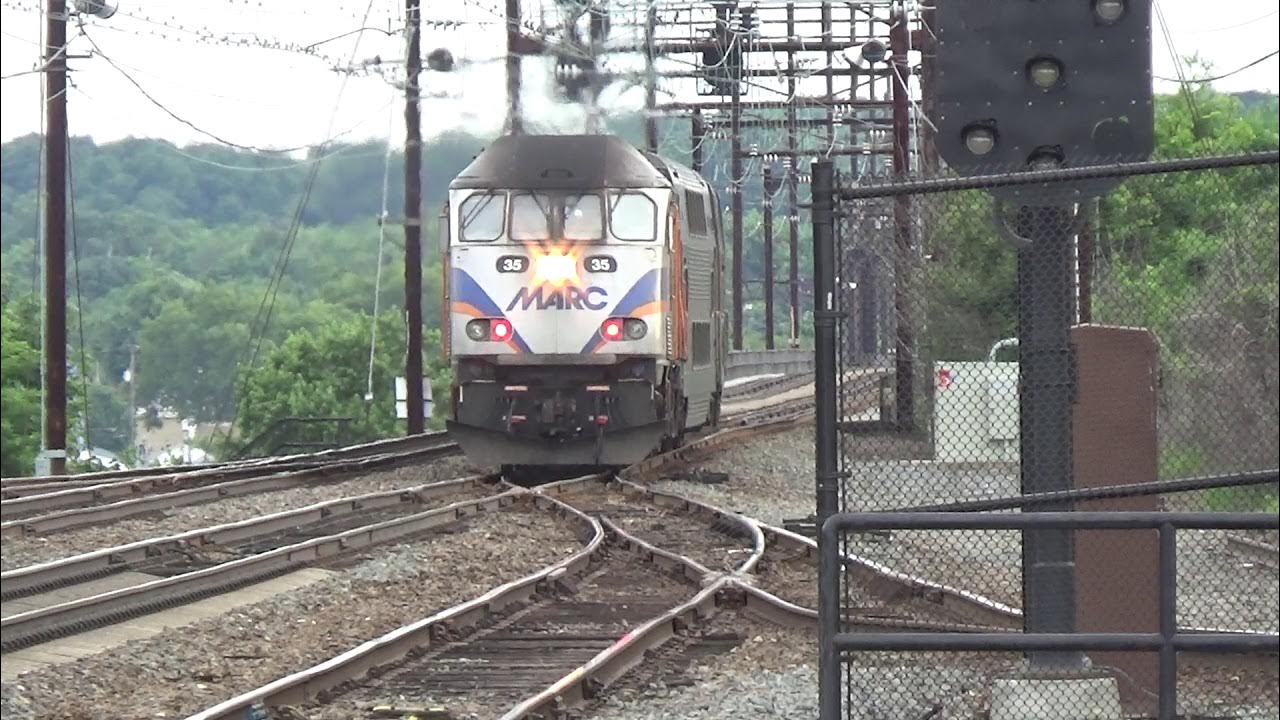 MARC Train MP36PH-3C Arriving At the Train Station - YouTube