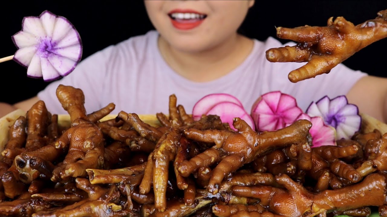 ASMR EATING CHICKEN FEET. ĂN CHÂN GÀ. EXTREME EXOTIC FOOD. NO TALKING ...