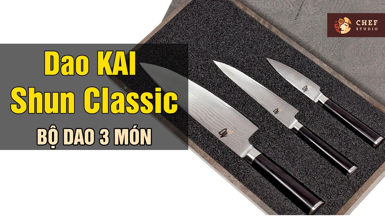 Bộ dao Shun Classic 3 món DMS-300 - Dòng KAI Shun Classic - YouTube