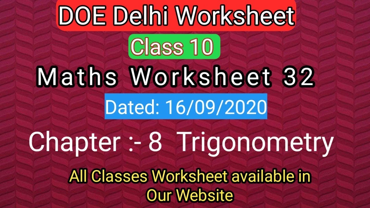 Class 10 Maths worksheet 32 | Doe Class 10 Maths Worksheet | Doe Delhi ...