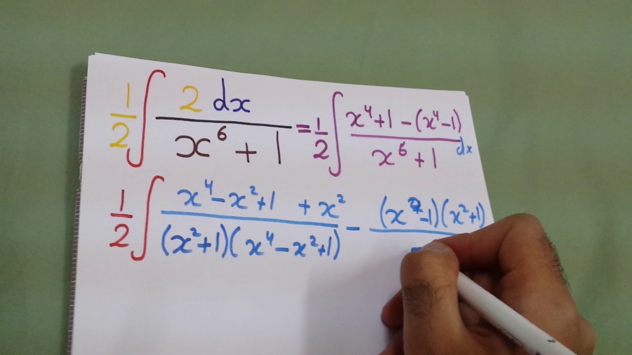 Integral of 1/(x^6+1) an easy method - YouTube