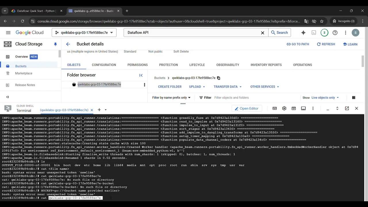 Dataflow Qwik Start Python - Komputasi Awan - H561W - 2024 - YouTube