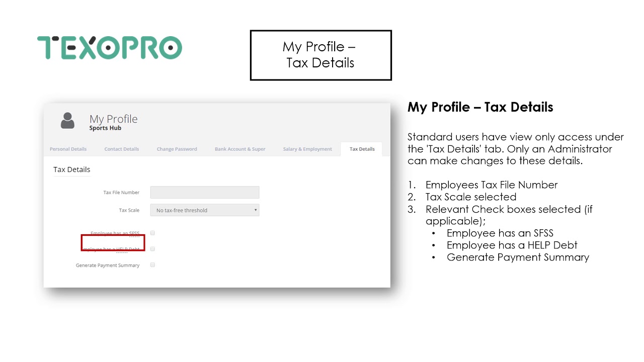 My Profile Tax Details - YouTube