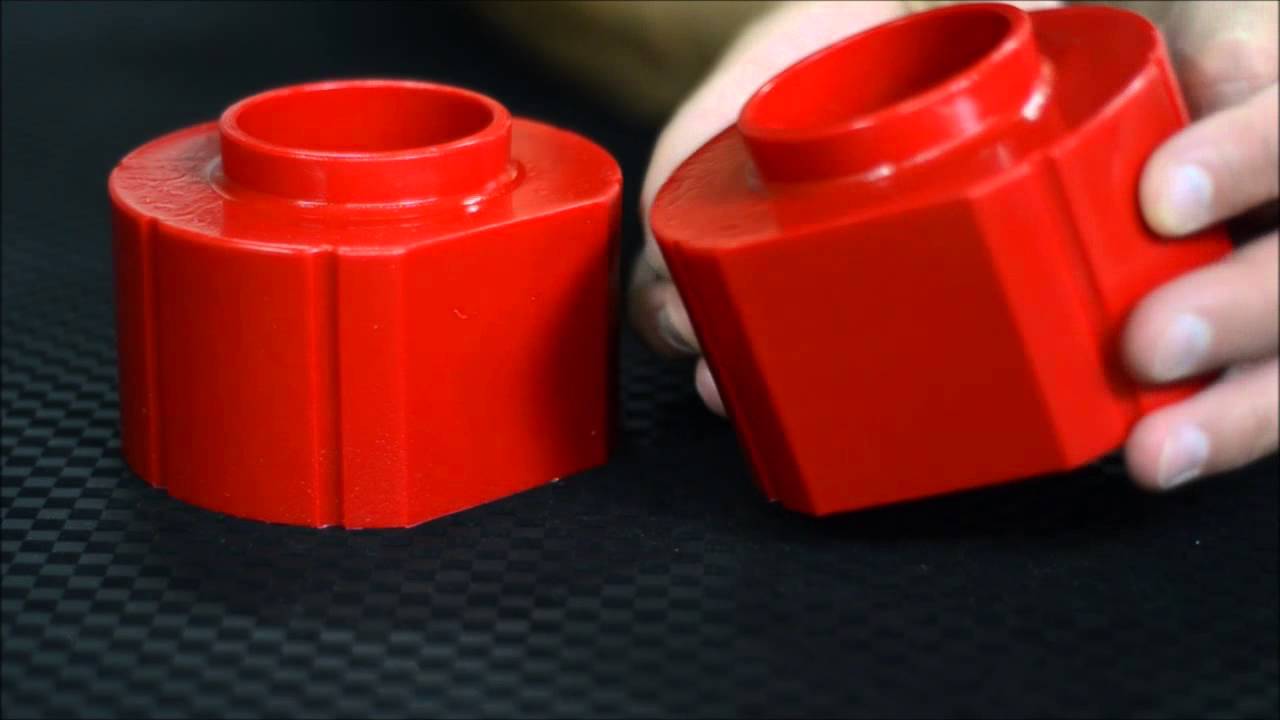 Jeep 2 Inch Red Polyurethane Lift Spacers - YouTube