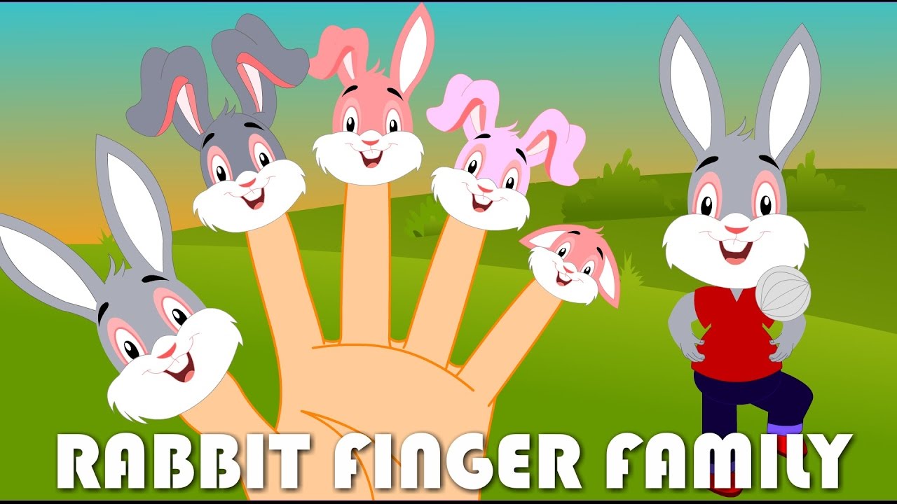 Rabbit Finger Family | Funny Rabbit Animated Video Rhymes for Kids HD ...