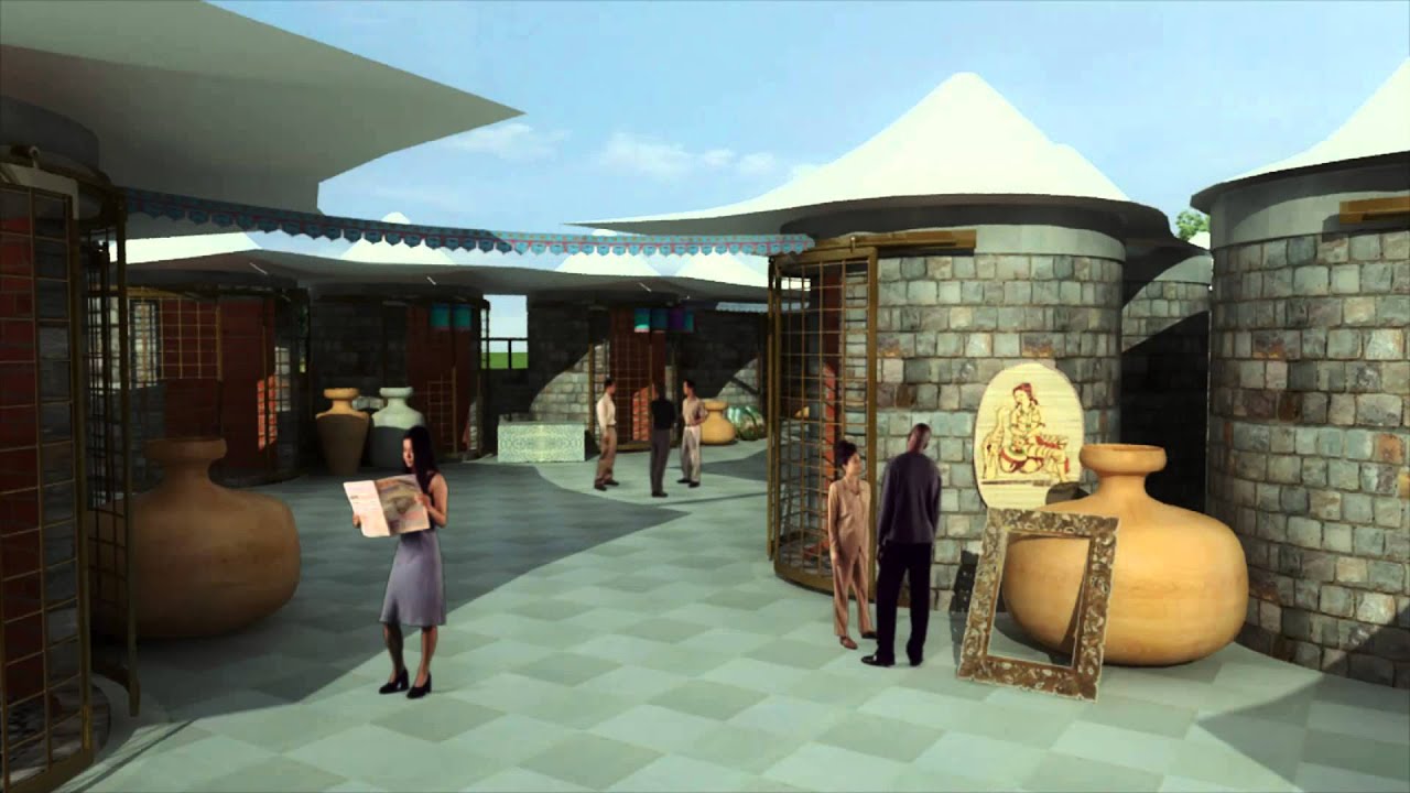 Dilli Haat (Janakpuri): First Rendered Walkthrough - YouTube