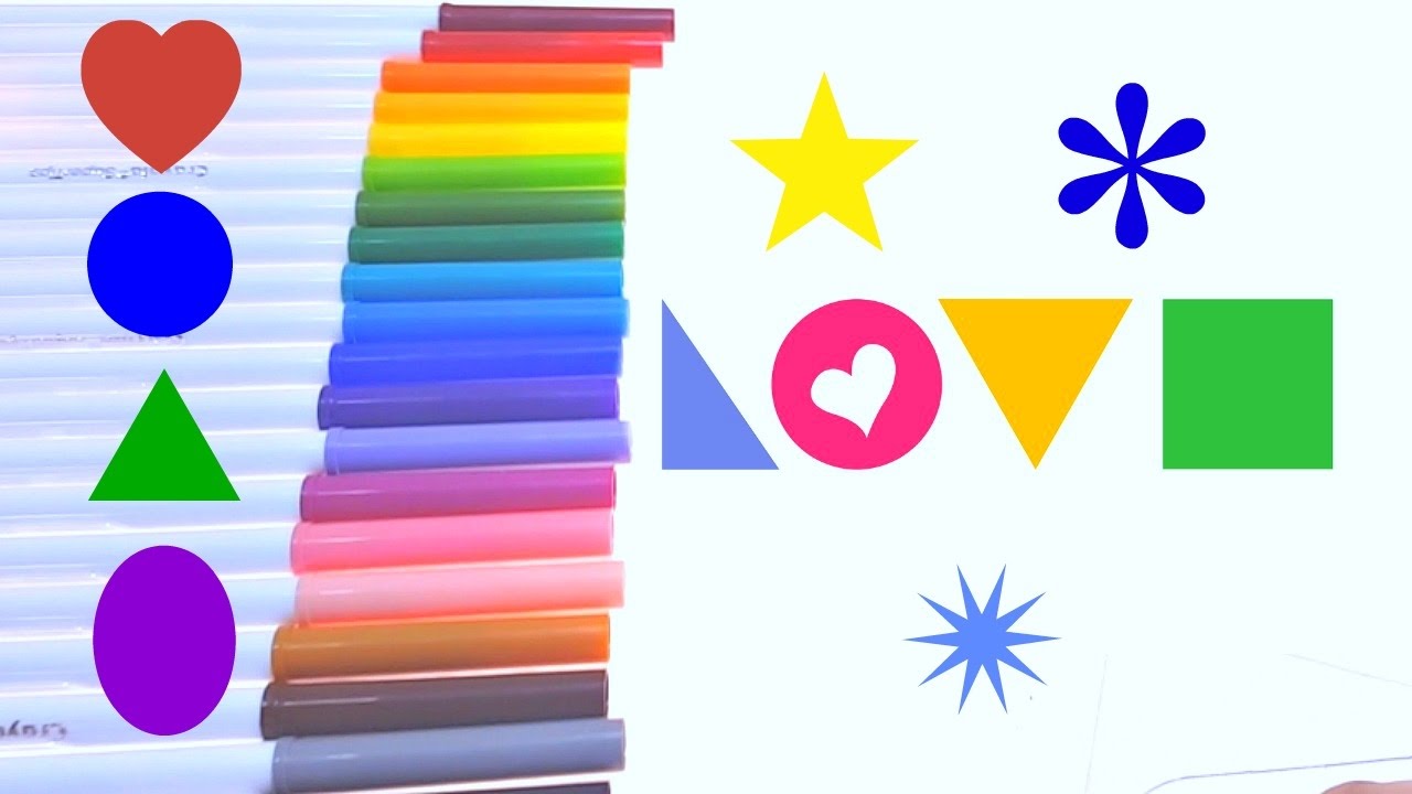 Learn Shapes For Toddlers and Preschool Kids - Coloring with Shaped ...
