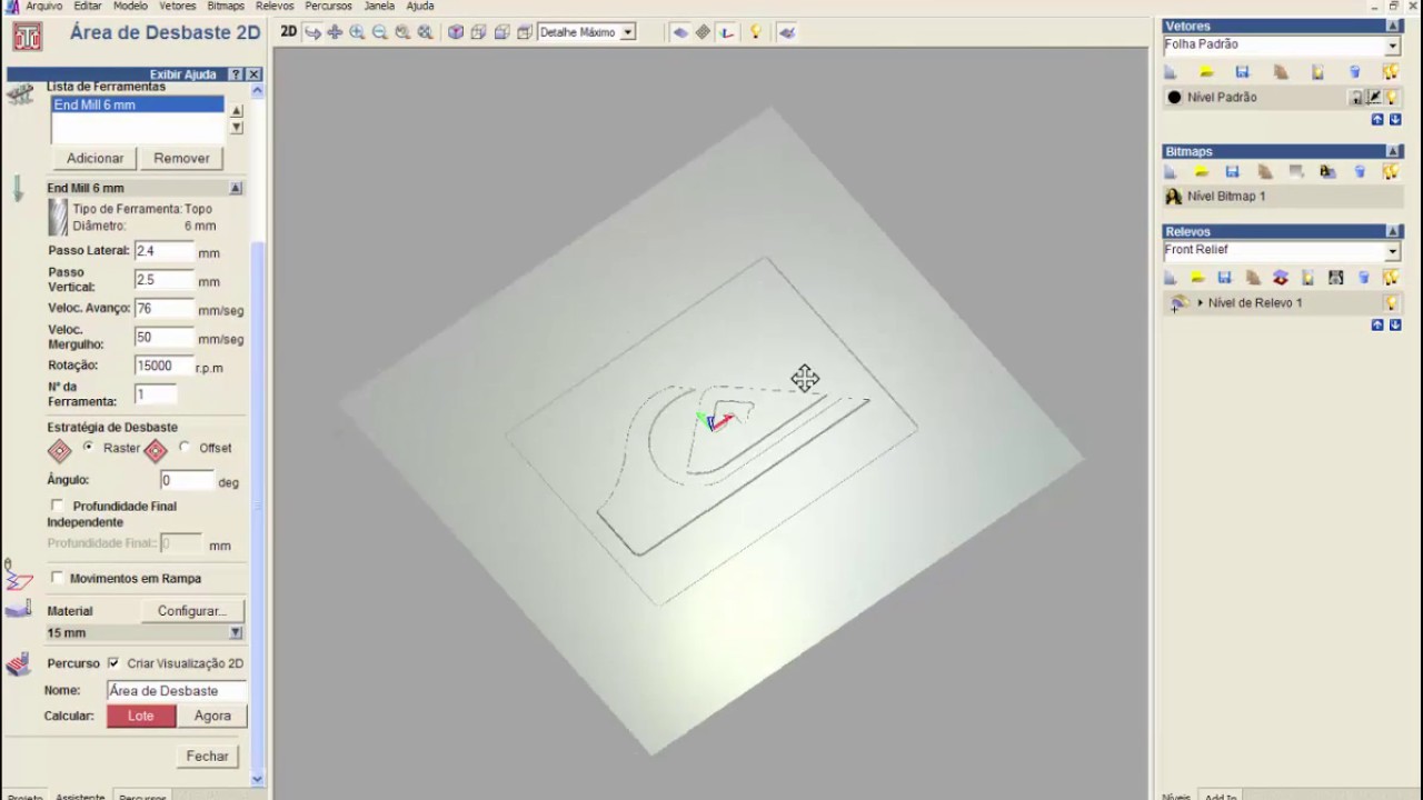 ArtCAM - Criar percurso e salvar G-Code a partir de um vetor - YouTube