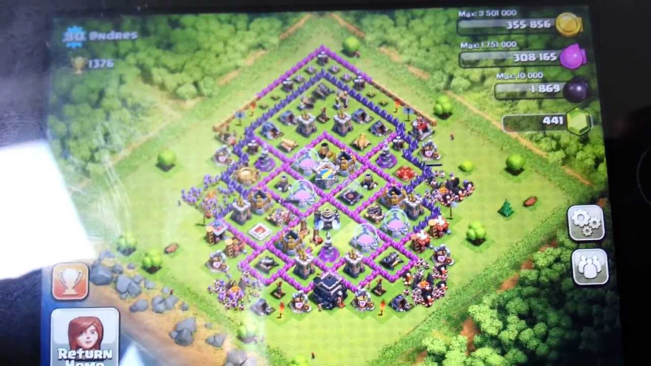 Clash Of Clans level 9 Town Hall Layout - YouTube