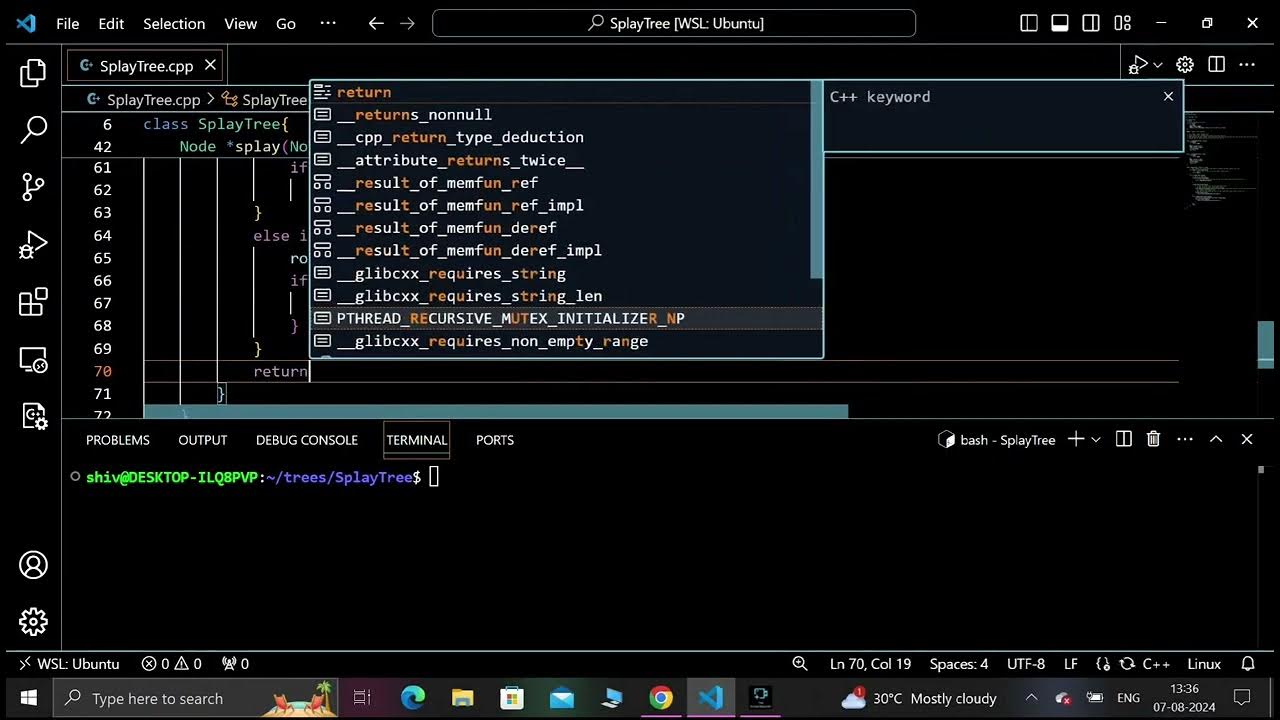Implementing Splay Tree in C++ | Step-by-Step Guide with Comments | No Voice - YouTube