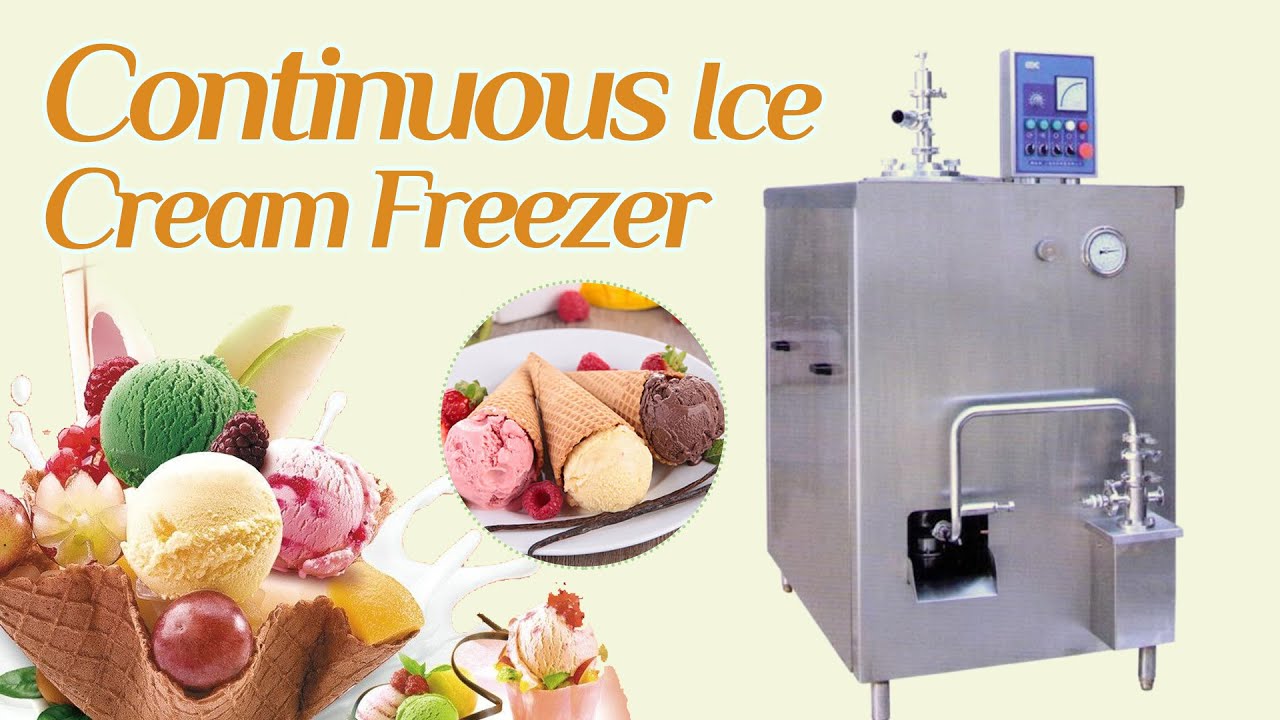 Industrial continuous ice cream freezer for ice cream plant - YouTube