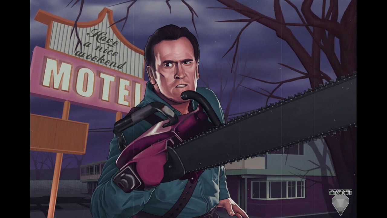 Ash from Evil Dead Animated Artwork - YouTube