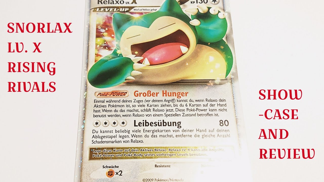 Pokemon TCG Showcase and Review of Snorlax Lv.X Rising Rivals Nr. 111 ...