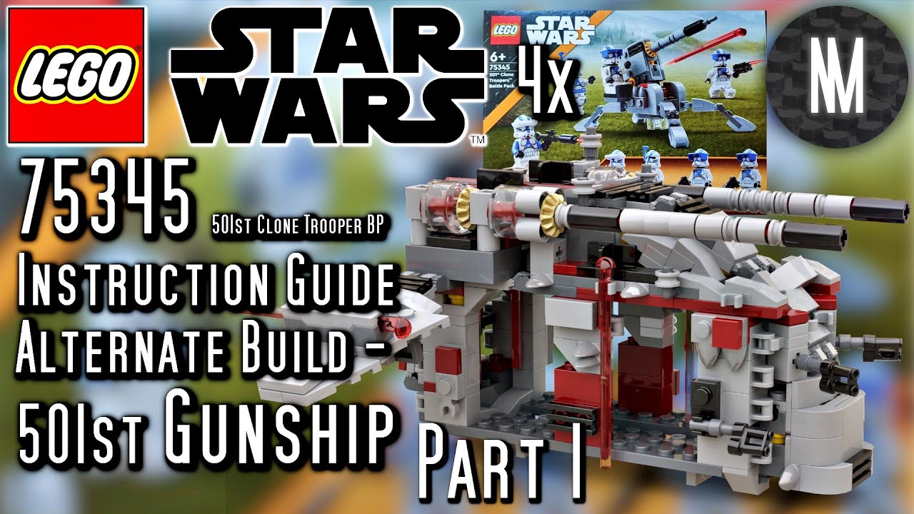 LEGO Star Wars 4x 75345 Alternate Build Tutorial How To - 501st Gunship ...