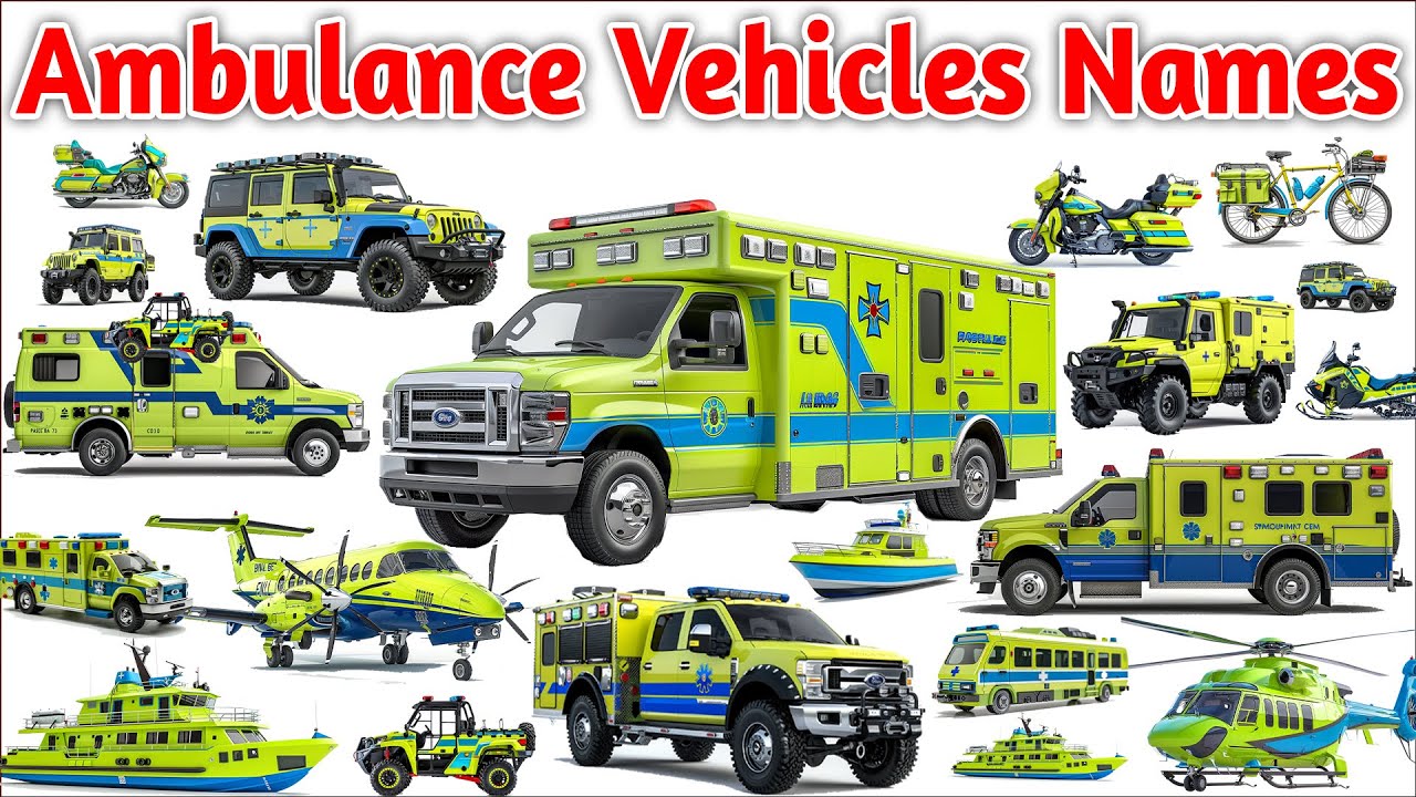 Ambulance Vehicle Names and Sounds | Learn Emergency Transport in ...
