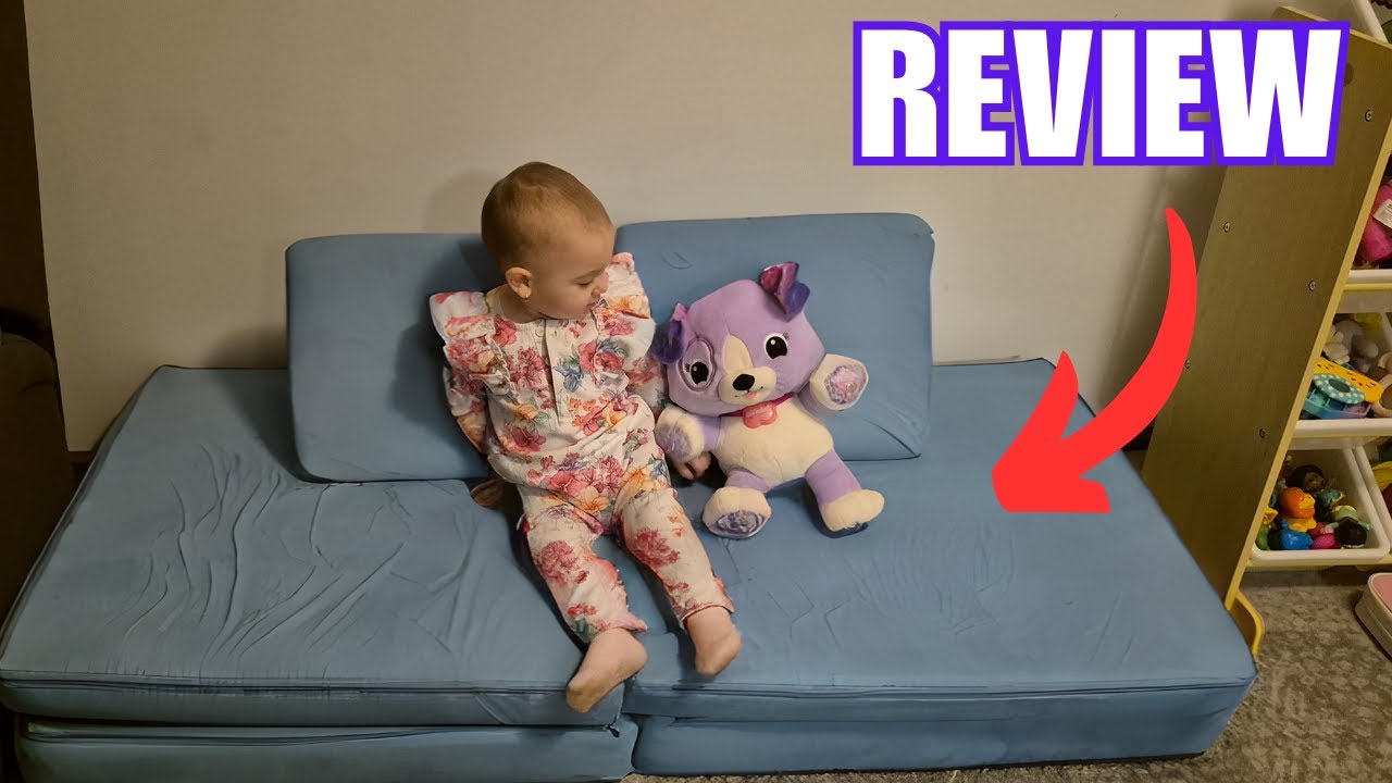 Hunter Huddle Kids Foam Play Blue Modular Couch, Small - YouTube