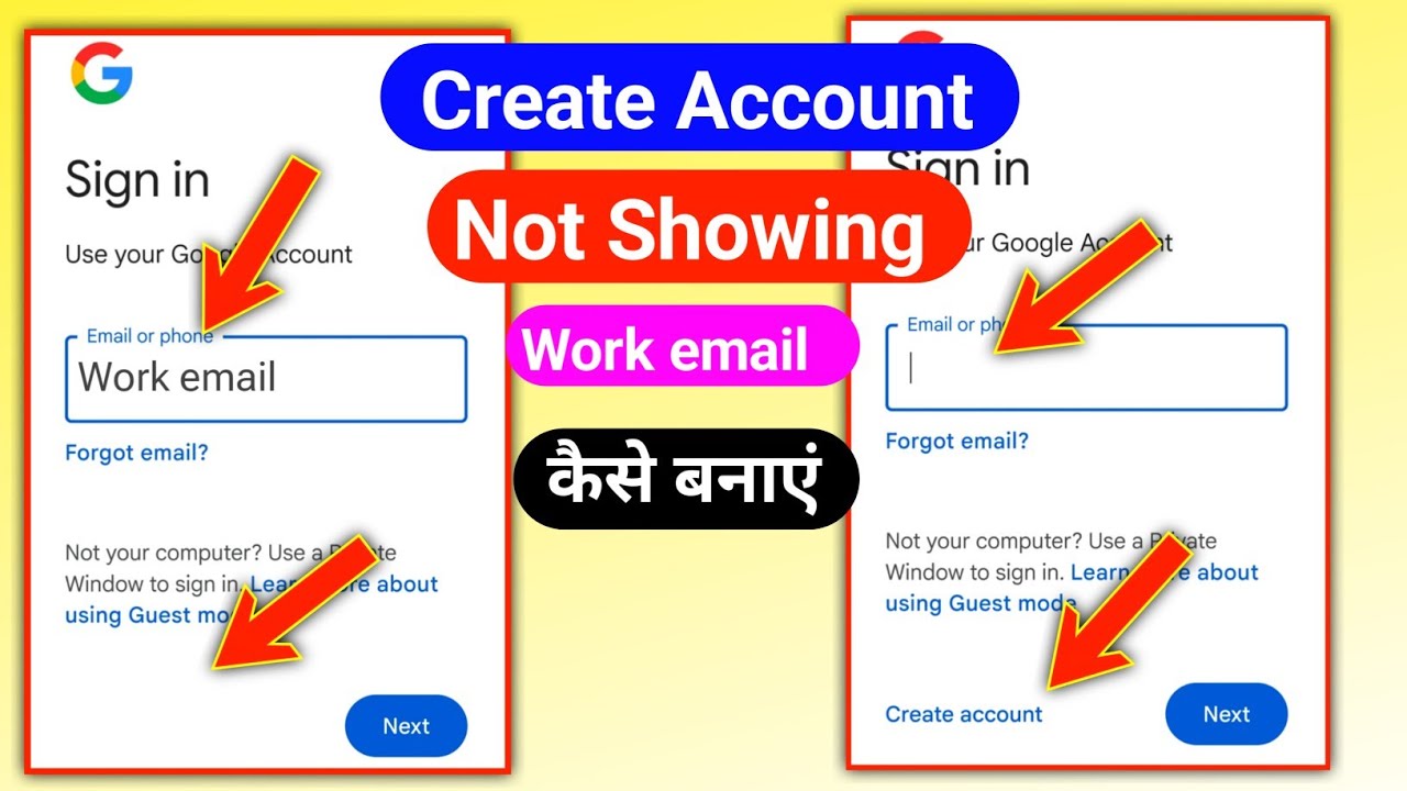 google create account option not showing problem | google sign in with ...