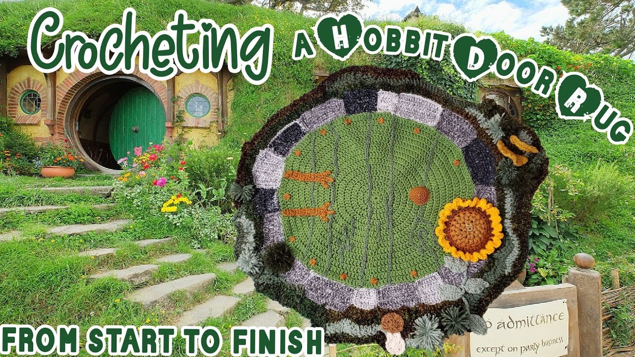 Crocheting a Hobbit Door Rug PLUS using Fusible Interfacing on Yarn 🧶🧶 ...
