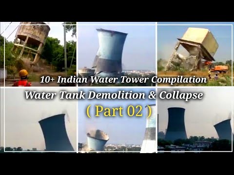 Water Tank Collapse & Demolition | Indian Water Tower Demolition ...