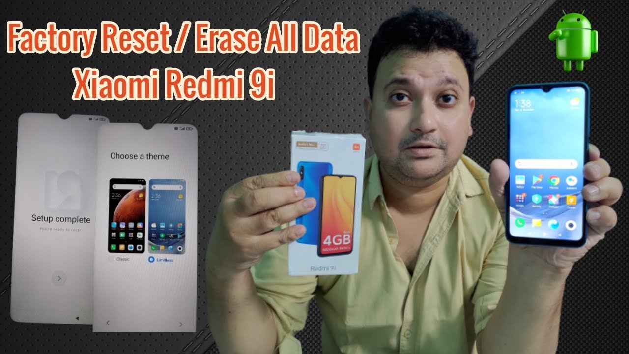 📱📱How To Factory Reset / Erase All Data Xiaomi Redmi 9i Smartphone ...