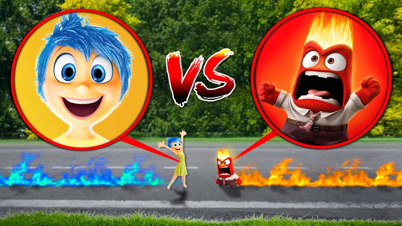 DRONE CATCHES JOY VS ANGER EMOTION FROM INSIDE OUT 2 THE MOVIE IN REAL ...