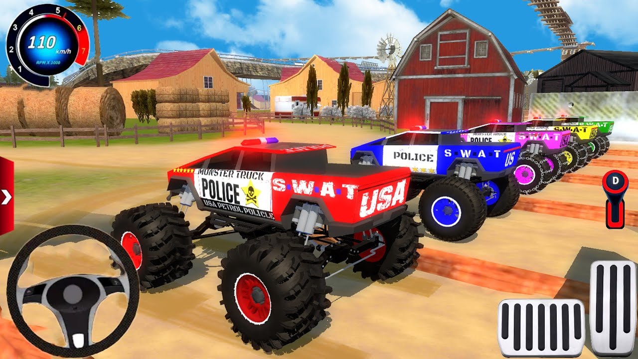 Police 🚔 Mega Monster SWAT Cyber Trucks Extreme Off-Road Driving ...