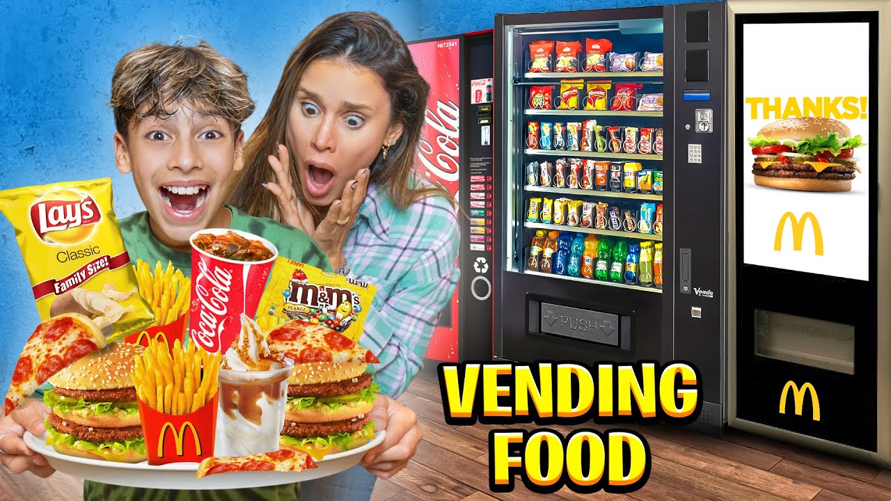 Eating Only VENDING MACHINE FOOD for 24 Hours!! 🤢 - YouTube