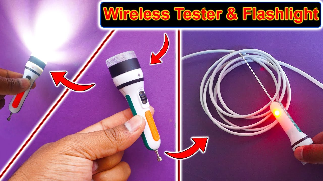 How To Make Wireless Tester & Flashlight | Wireless AC Line Detector ...