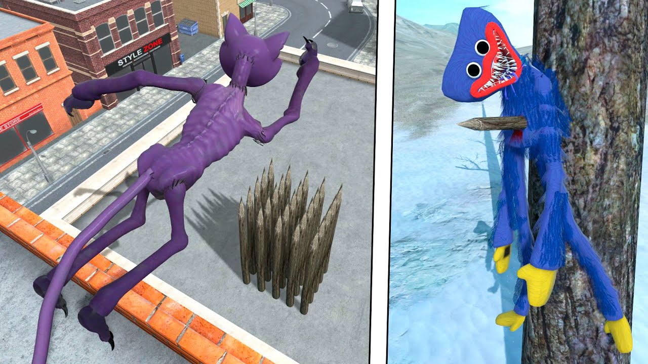 Poppy Playtime Ragdolls VS Spikes! Epic NPC Falls Compilation #267 ...