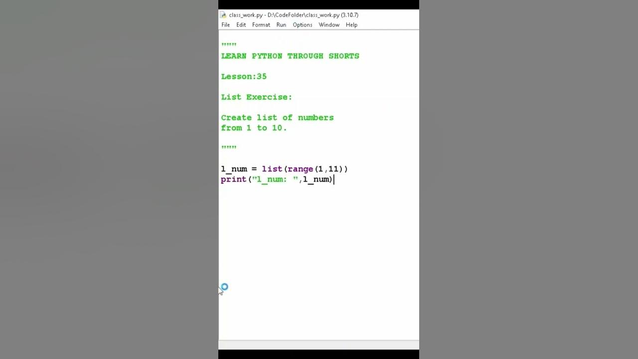 Python List Coding Exercise For Absolute Beginners Shorts Python Coding Pythontricks 