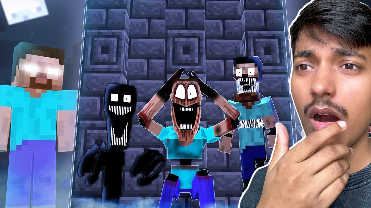 Surviving Minecraft Scary Entitites With Villagers And Herobrine
