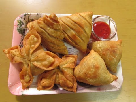 2 Easy Shapes of Aloo Samosa-Flower Samosa- Layered Samosa - YouTube