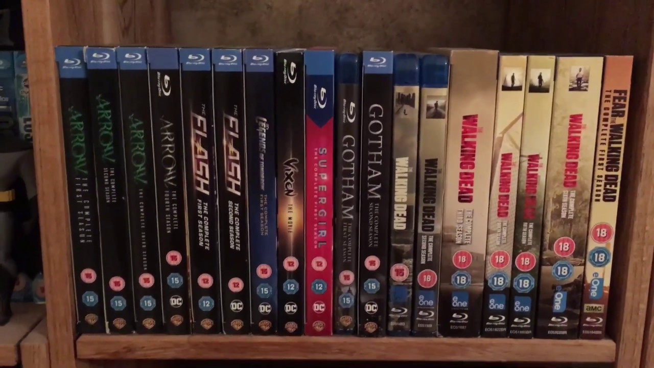 My comic book/super hero DVD & Blu Ray collection (mostly DC Comics ...
