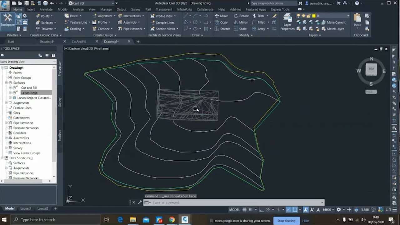 Belajar Cut and Fill menggunakan Civil 3D - YouTube