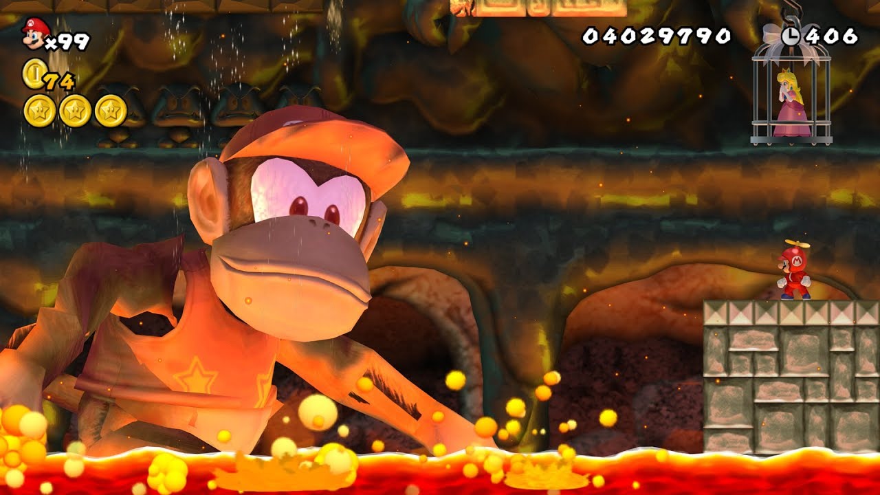 Diddy Kong in New Super Mario Bros. Wii - YouTube