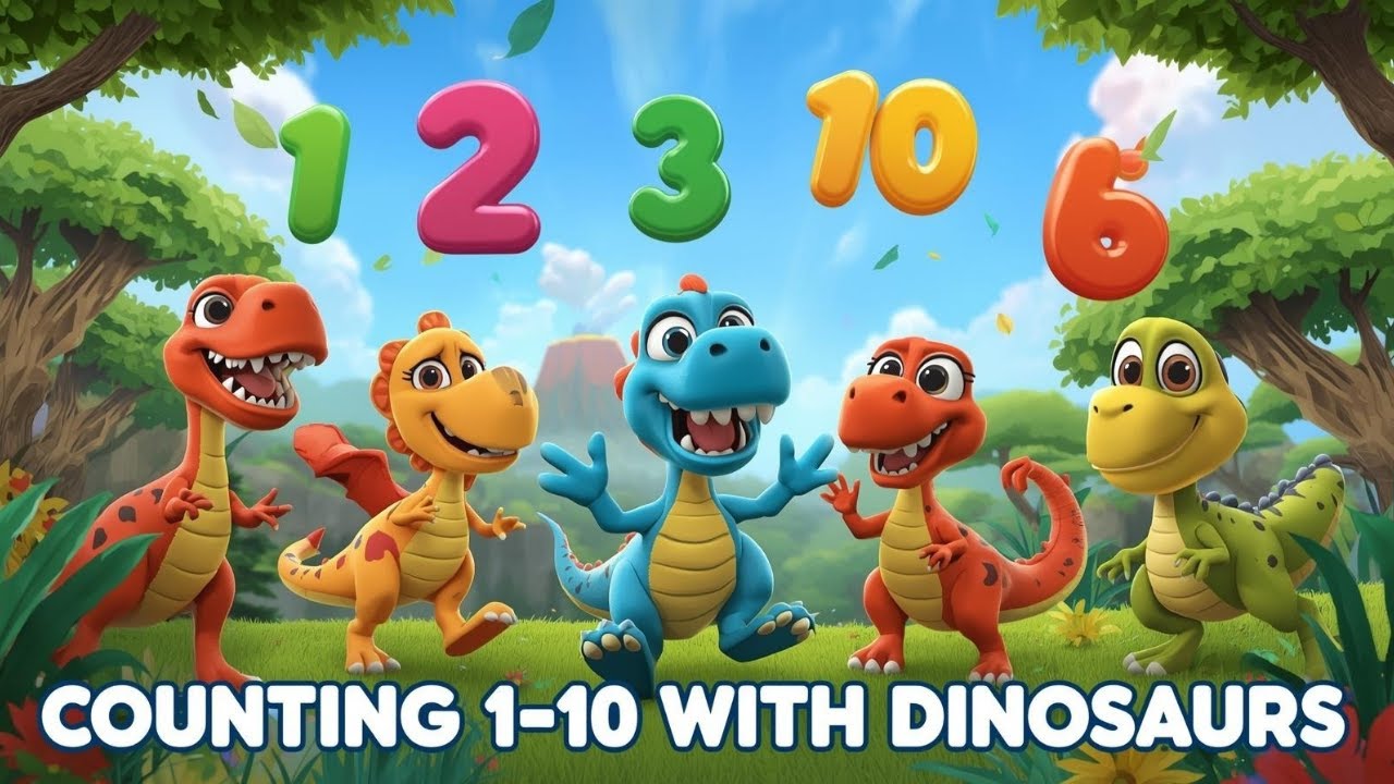 Counting 1–10 with Dinosaurs | Fun Numbers Song for Kids & Toddlers ...