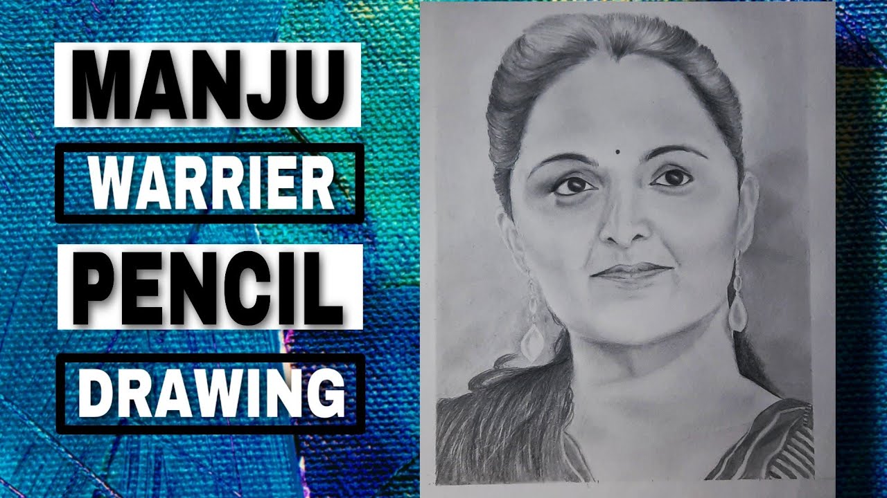 How to Draw MANJU WARRIER ️||Manju Warrier Pencil Drawing ||step by ...