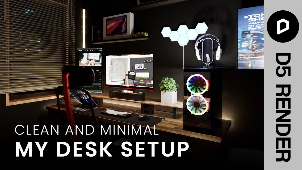 MY DESK SETUP PC RENDERING INTERIOR D5 RENDER #17 - YouTube