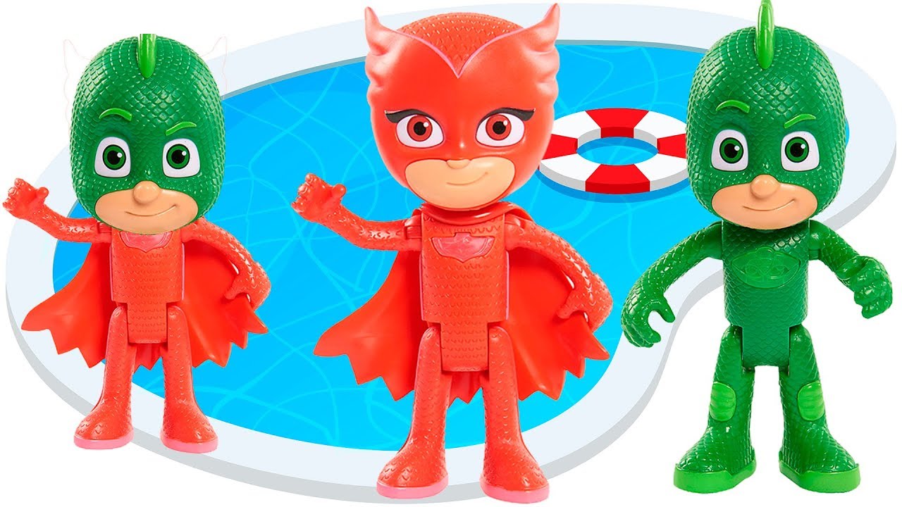 Pj Masks Toys Colorful Feet Hero Jumping on the Water pool one of them ...