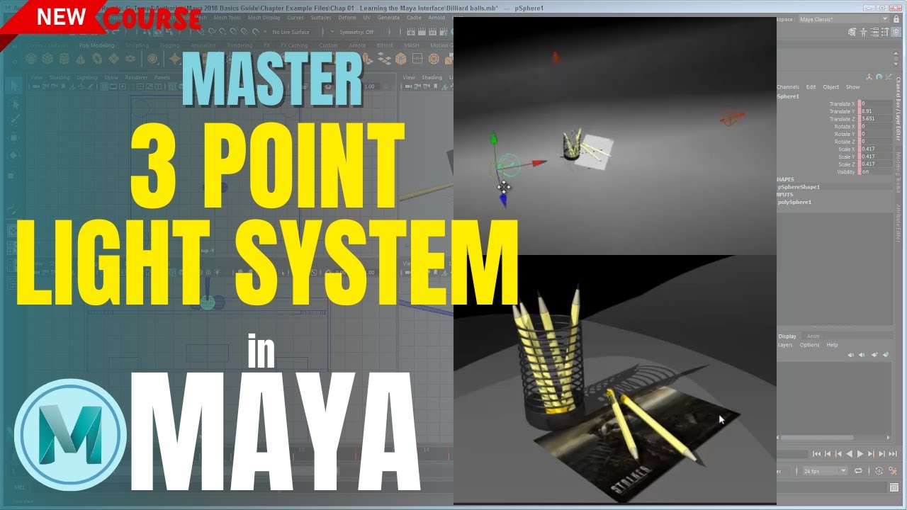 Maya 3-Point Light System | Key, Fill & Rim Light Setup Step by Step ...
