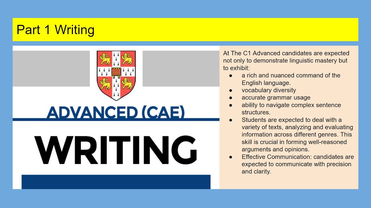 C1 CAE Writing Overview Part 2 ( Formal letters, proposals and Reports ...