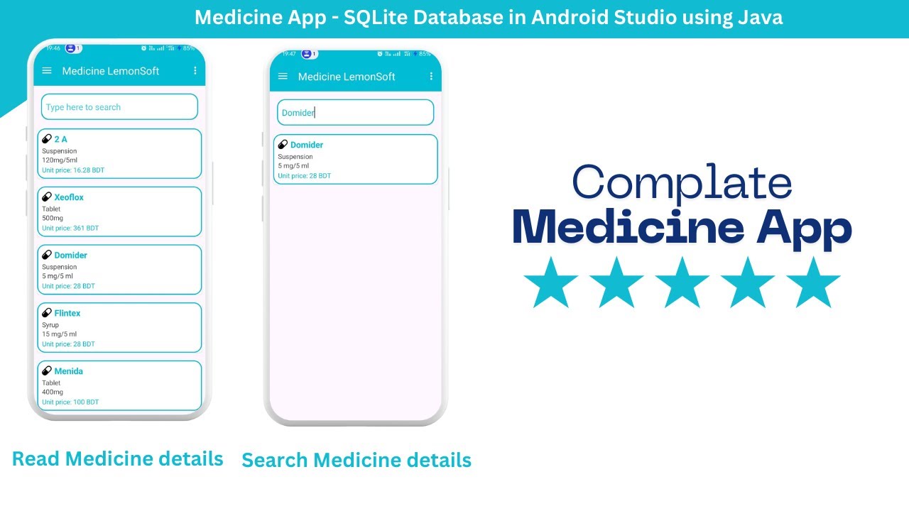 How to Create a Medicine App with SQLite in Android Studio | Java ...
