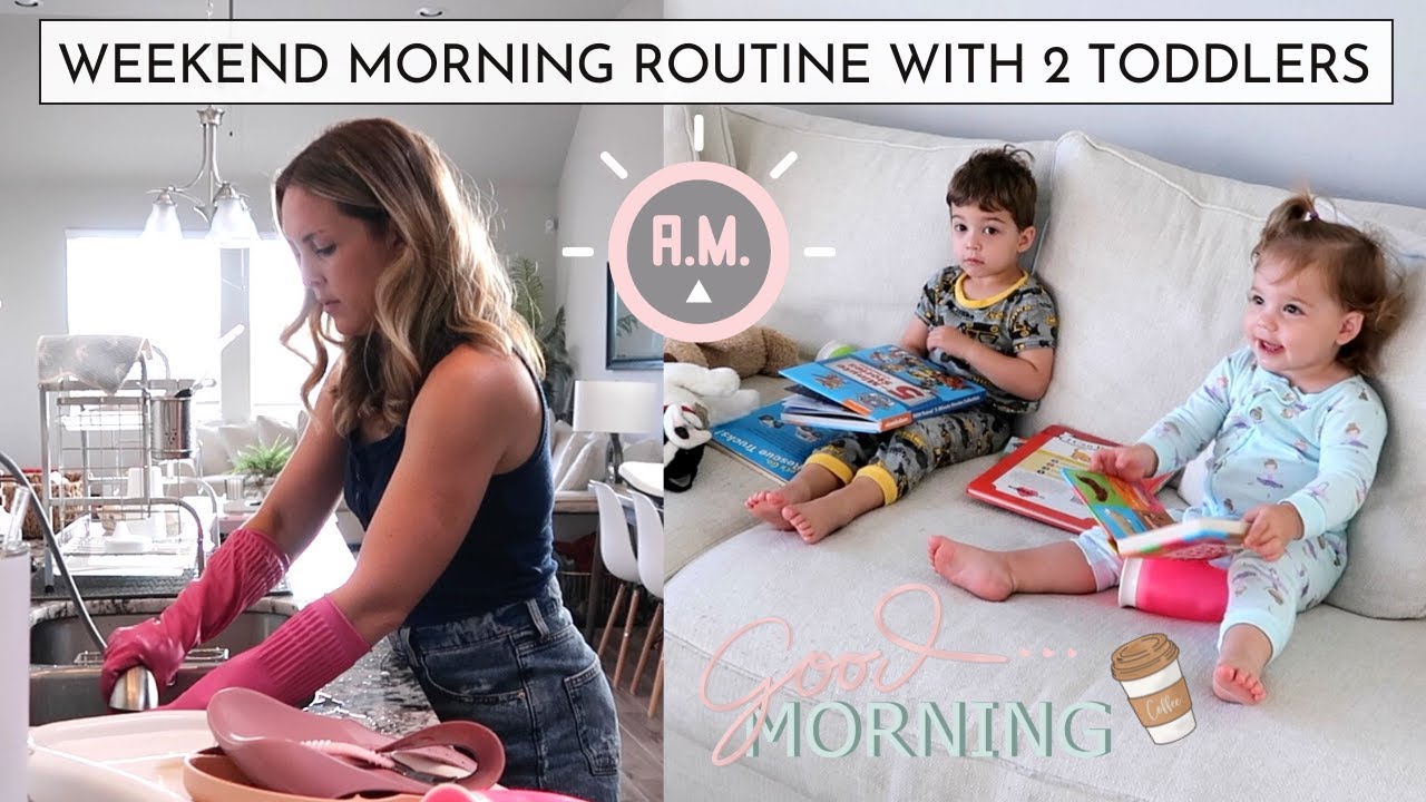 7am Weekend Morning Routine with 2 Toddlers | productive habits - YouTube